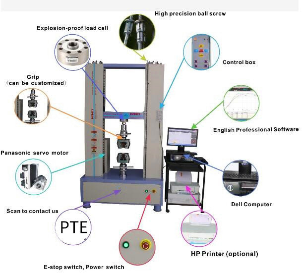 10/20/30/50 10KN/20KN/30KN/50KN Computer Control Electronic Universal Testing Machine