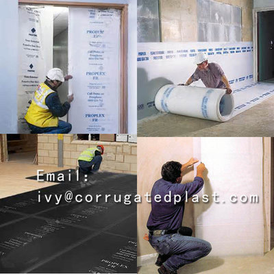 Corex floor protection sheet/colored plastic blocks/for sale sign real estate