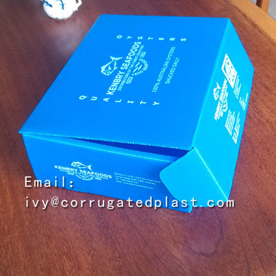 PP corrugated plastic correx tote frozen food box fish packaging box turnover box