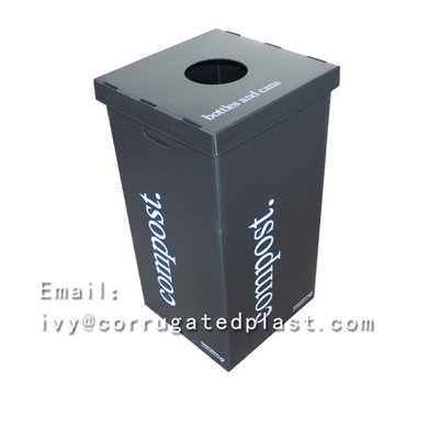 Cheapest standard size for corrugated plastic dustbin PP waste bin