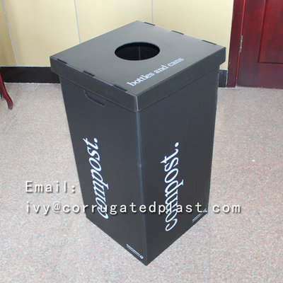 Cheapest standard size for corrugated plastic dustbin PP waste bin