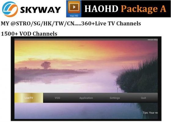 HAOHD IPTV Malaysia Package A with live tv and vod ch include Chinese Malaysia Singapore indian for android tv box