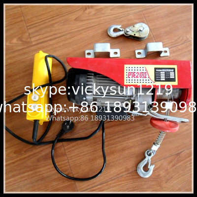 100KG-1000KG PA light weight mini electric hoist wire rope hoist 220V 110V single phase
