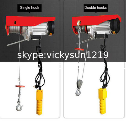 micro electric hoist wire rope hoist crane 100kg to 1000kg 220V single phase