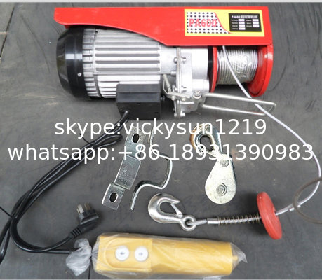 micro electric hoist wire rope hoist crane 100kg to 1000kg 220V single phase