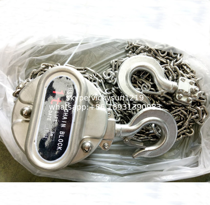 304 stainless steel manual chain hoist,stainless steel chain block 1ton 2ton 3Ton