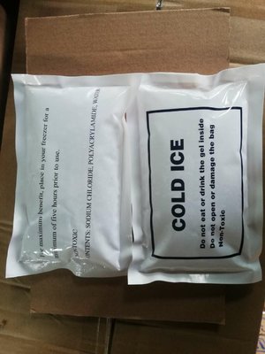 Ice Gel Pack 200g For Chocolate Vaccine Juice Plasma Cold Storage Or Transpotation White Blue