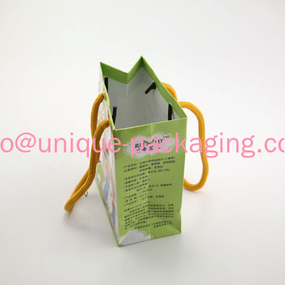 Custom Design CMYK Full Color Print Paper Shopping Bag PP Handled