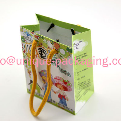 Custom Design CMYK Full Color Print Paper Shopping Bag PP Handled