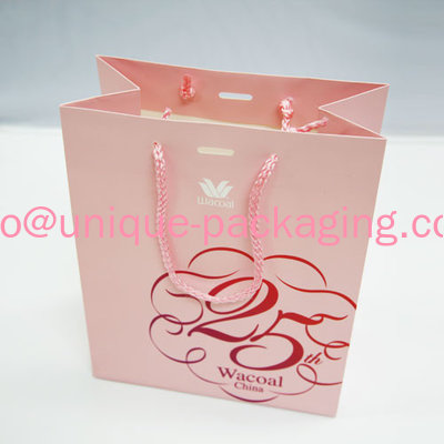 Cotton Handled Paper Shopping Bag Custom Color Print Garment Package