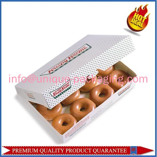 Custom Printing Color Paper Food Box for Donuts Packaging Use