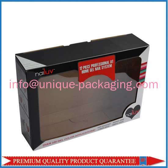 Clear PVC Window Folding Corrugated Paper Box with Custom Color Artwork Print