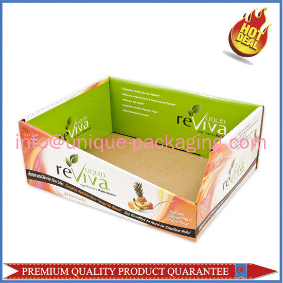 custom cmyk full color offset print corrugated display box PDQ Walmart