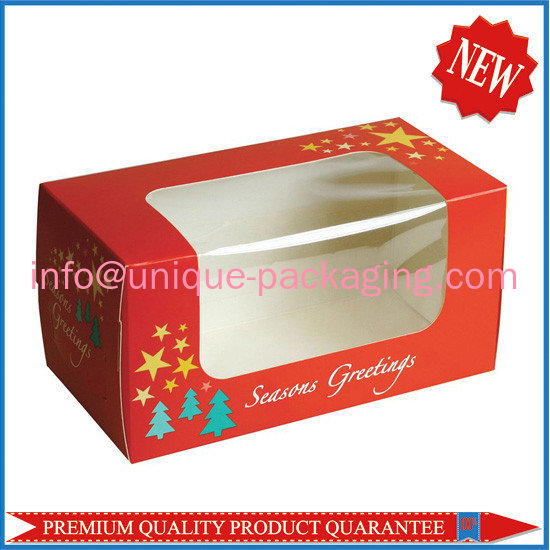 high quality clear PVC window paper packing box custom color print for gift products