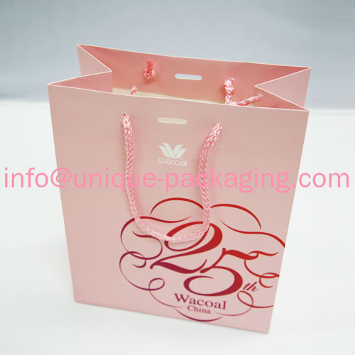 Cotton Handled Paper Shopping Bag Custom Color Print Garment Package
