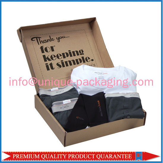 Inside Custom Print Logo Slogan Corrugated Cardboard Shipping Mailing Box