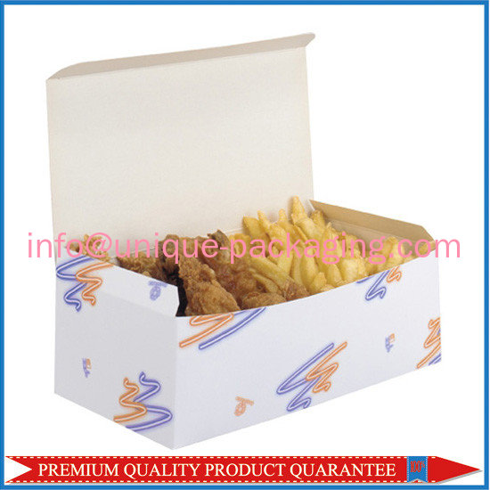 Pre Glued Bottom Self Locking Food Grade Paper Packaging Box for Fried Potato