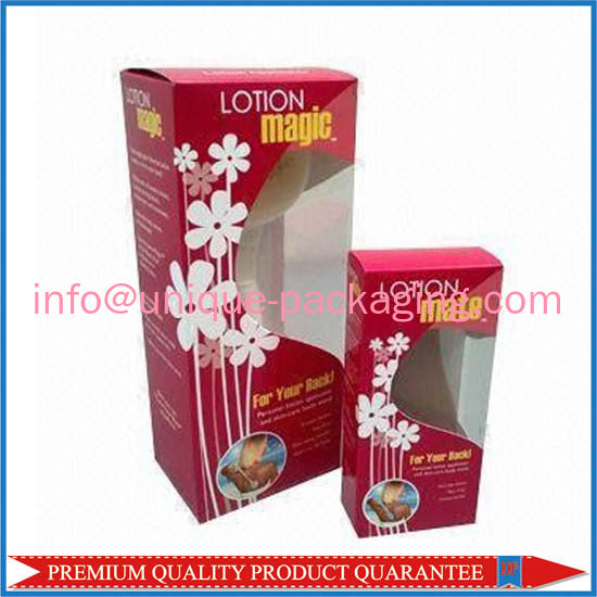 Clear Plastic Window Custom Color Offset Print Paper Packaging Box Tuck Top End