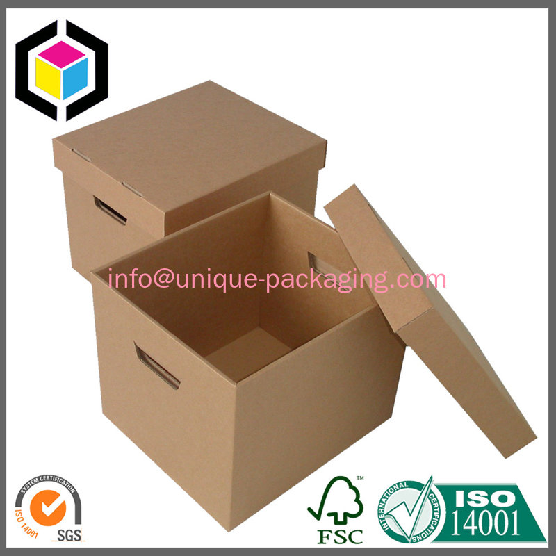 Plain Brown B Flute Single Wall Corrugated Cardboard Packaging Box for Storage