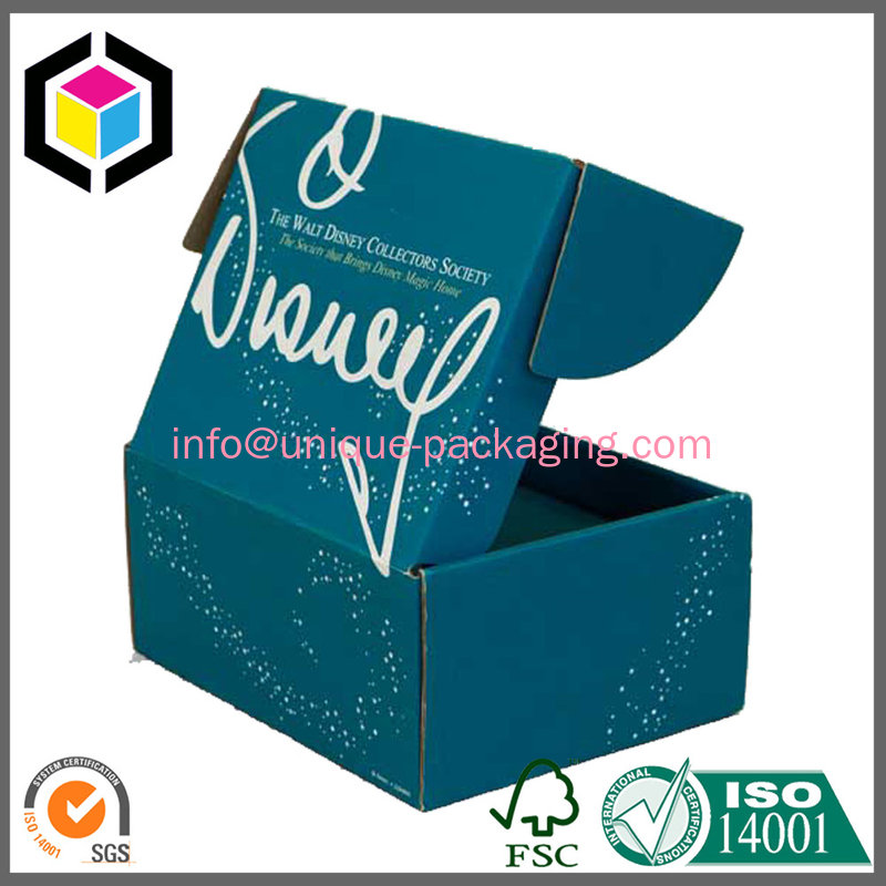 Full Color CMYK Print Corrugated Cardboard Shoe Shipping Box Folding Style