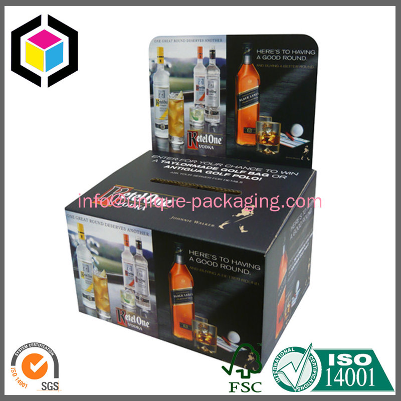 Double Wall Heavy Duty Bottle Water Corrugated Cardboard Display Box Stand