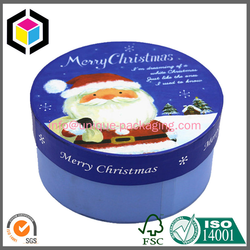 Round Style Glossy Fancy Custom Color Printed Paper Cardboard Gift Box