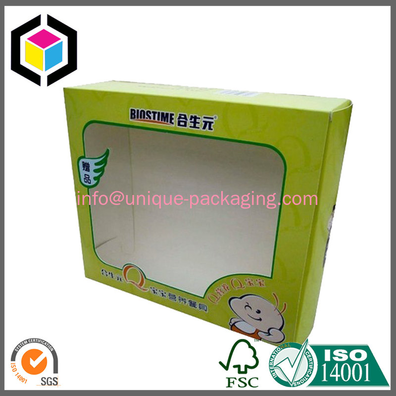 Clear Plastic PET Window Glossy Color Print Cardboard Carton Packaging Box Strong Style