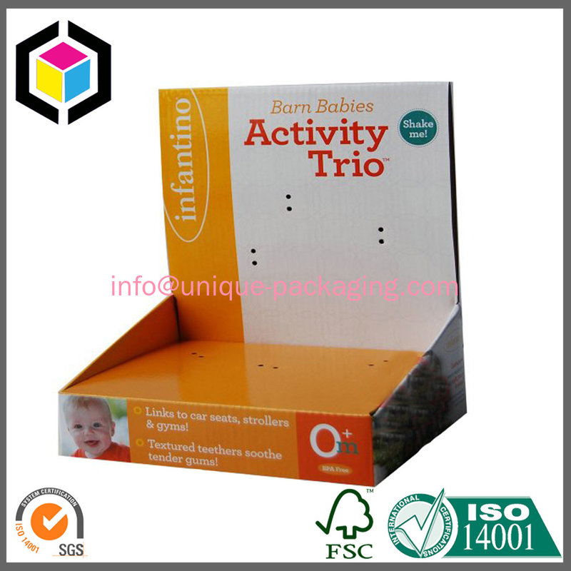 Glossy UV Varnish Surface Corrugated Cardboard Display Stand Box with Custom Color Print