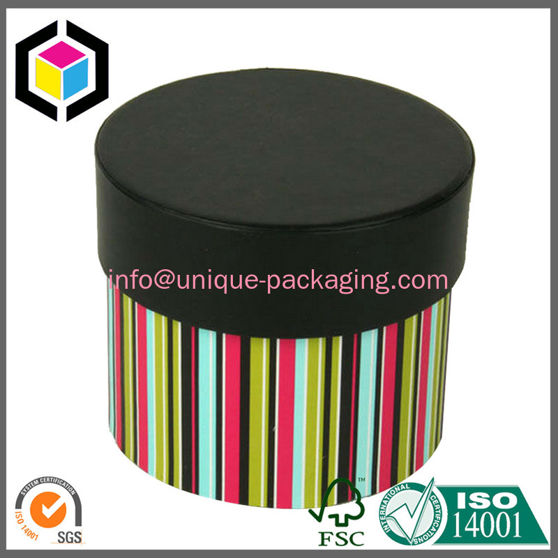 Round Shape Lid Off Matte Color Print Paper Chipboard Gift Packaging Box