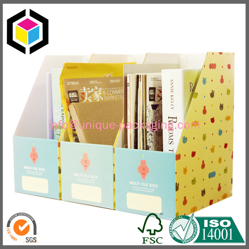 Cute Stationery Paper Corrugated Diy Desktop Storage Box A4 Size Folder for Display Box