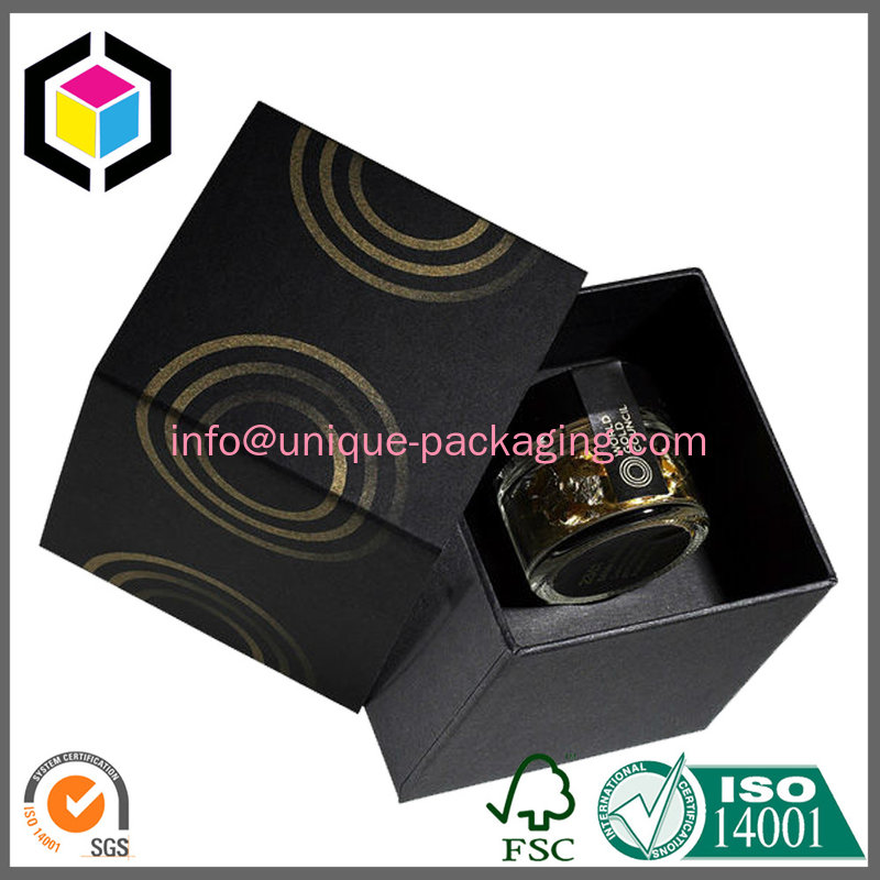 Matte Black Color Print Chipboard Rigid Paper Gift Packaging Box for Candle