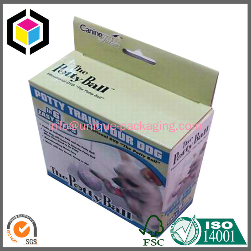 Glossy Lamination Custom Color Paper Box; Self Hanging Tab Corrugated Packaging Box