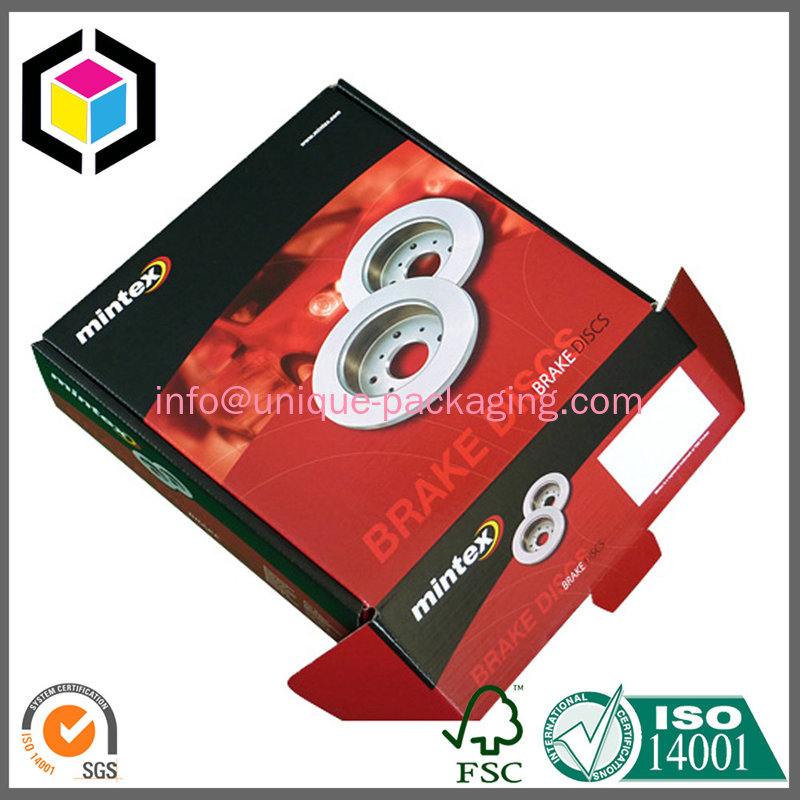 Auto Parts Custom Color Printing Corrugated Cardboard Packaging Box Tab Lock
