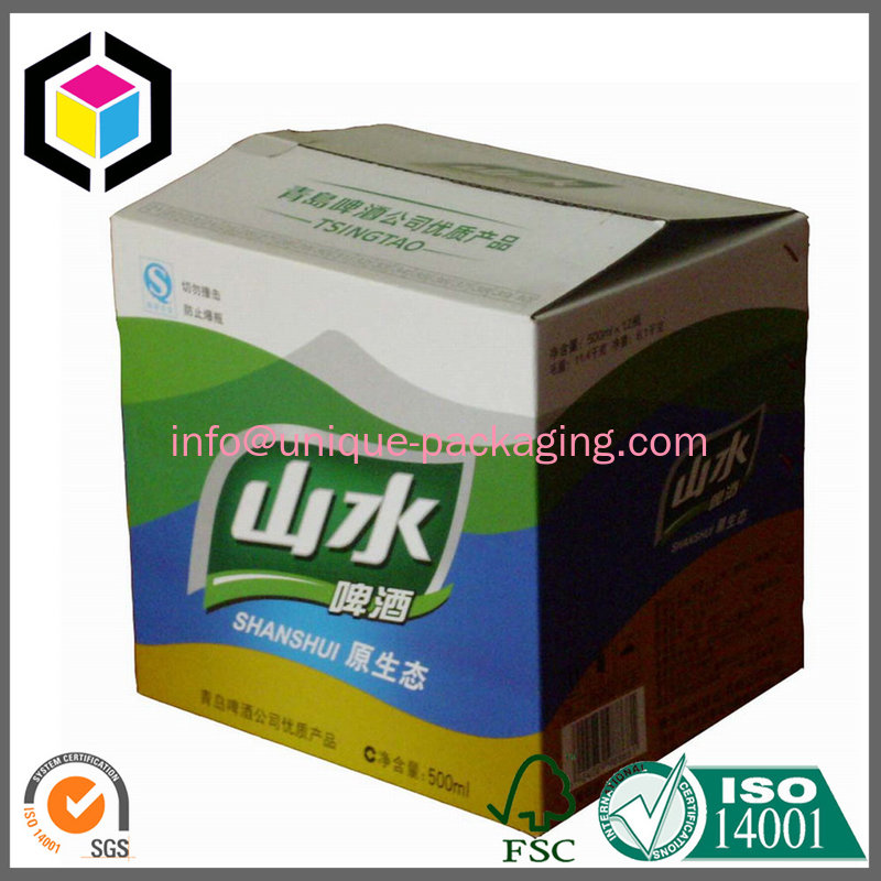 Full Color Offset Printing Corrugated Box; 24 x Beer Bottle Cardboard Packaging Box