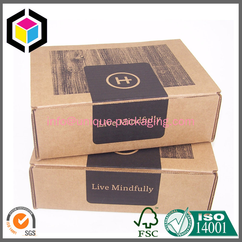 Black Color Print Kraft Corrugated Shipping Box; Cardboard Mailing Box