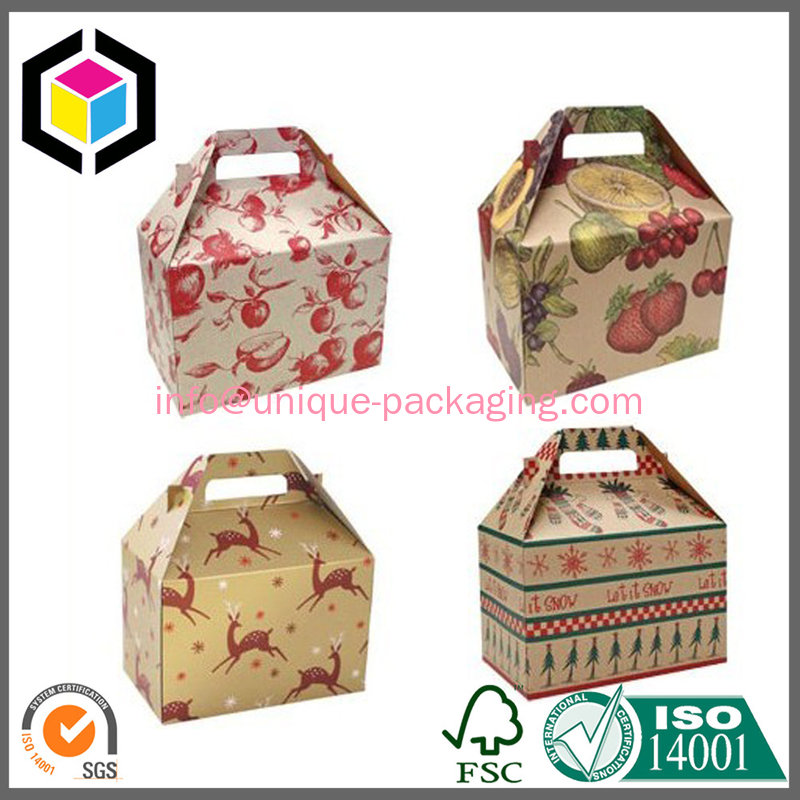Gable Shape Matte Color Printing Paper Box; Gable Paper Packaging Gift Box