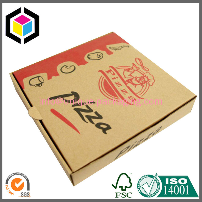 Pizza Take Away Food Grade Paper Carton Box; Color Print Pizza Paper Packaging Box