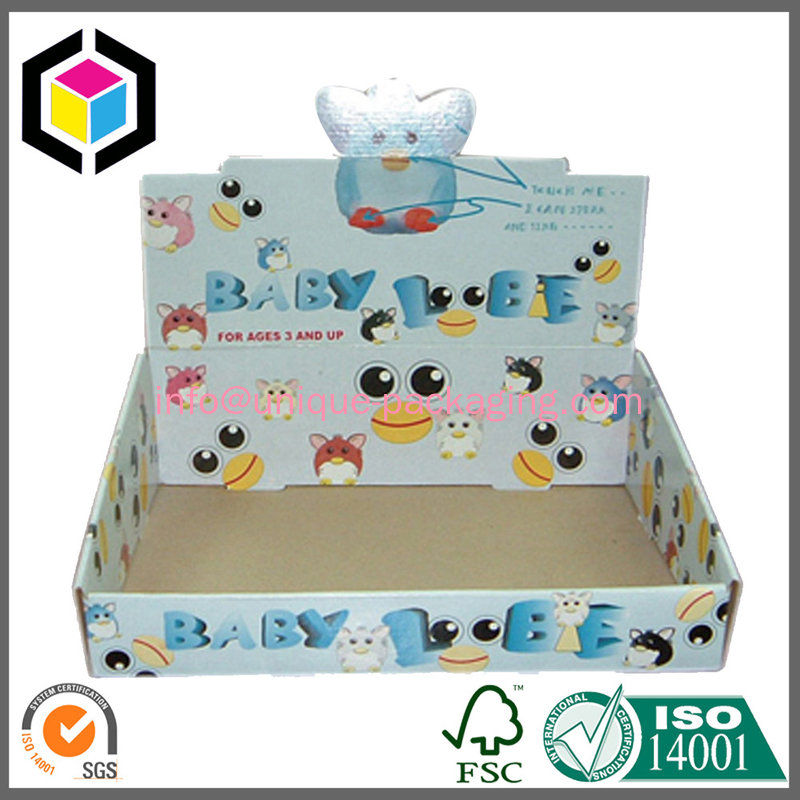 CMYK Full Color Offset Printed Corrugated Display Box; Glossy Display Stand Box