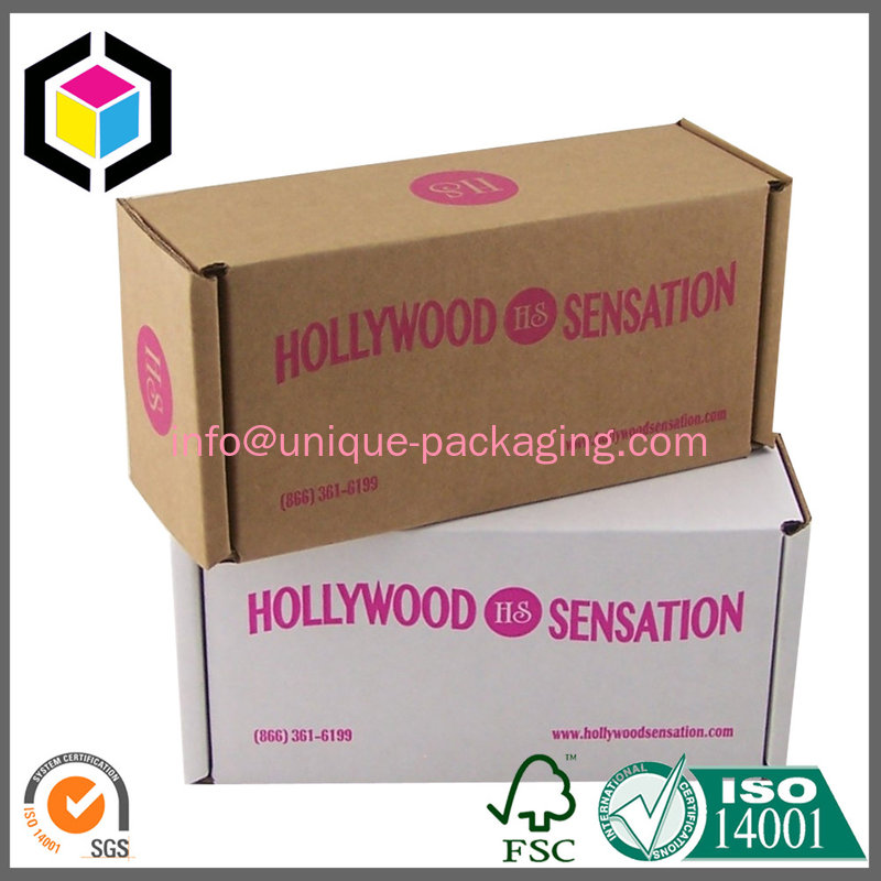 Pink Color Logo Printing Corrugated Box; Flexo Folding Cardboard Shipping Box