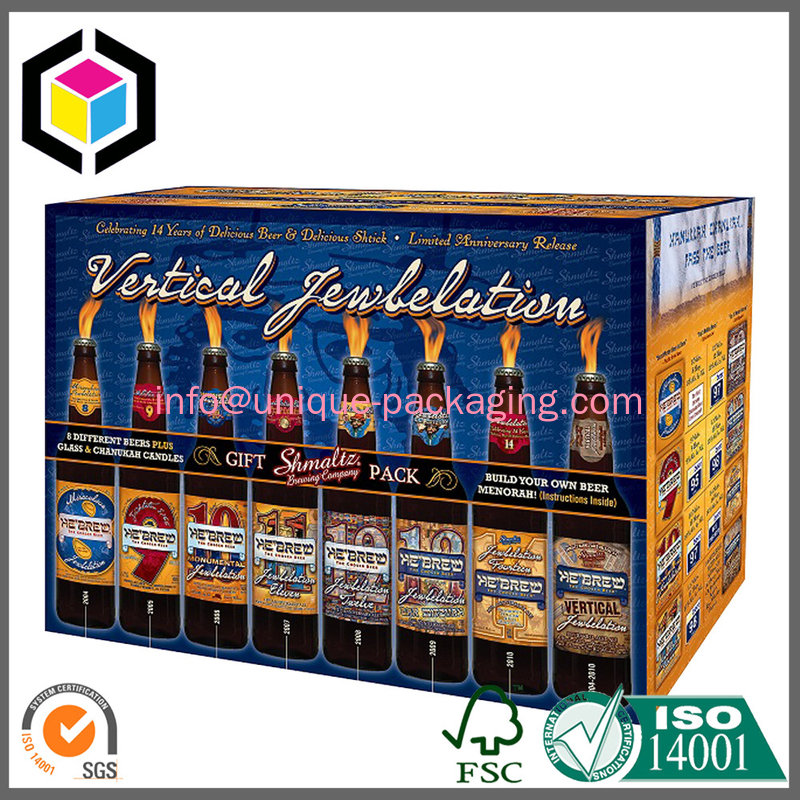 Matte CMYK Full Color Printed Beer Packaging Box; 24 Bottle Wine Corrugated Box