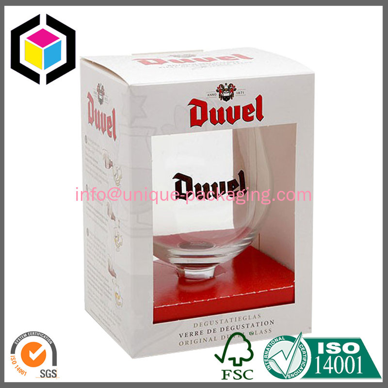 Wine Glass Packaging Box with Window; Custom Color Wine Cup Corrugated Box