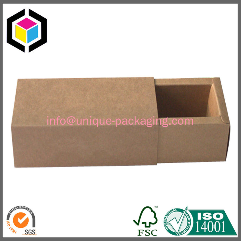 Drawer Style Kraft Packaging Box; Small Size Cosmetics Corrugated Box