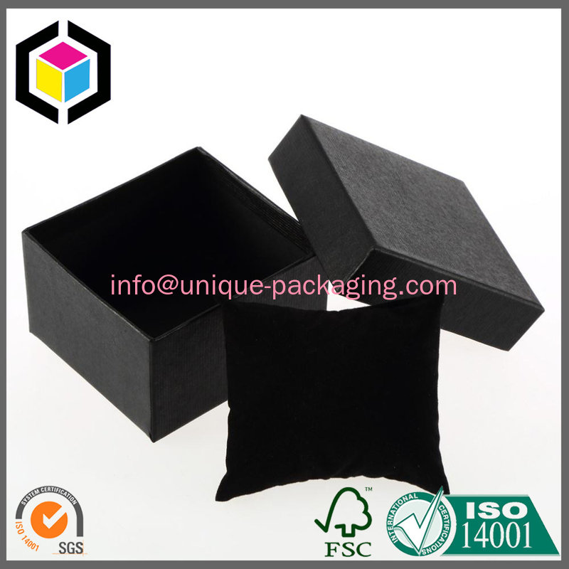 Elegant Pure Black Color Paper Present Gift Box Case for Jewelry Watch Box