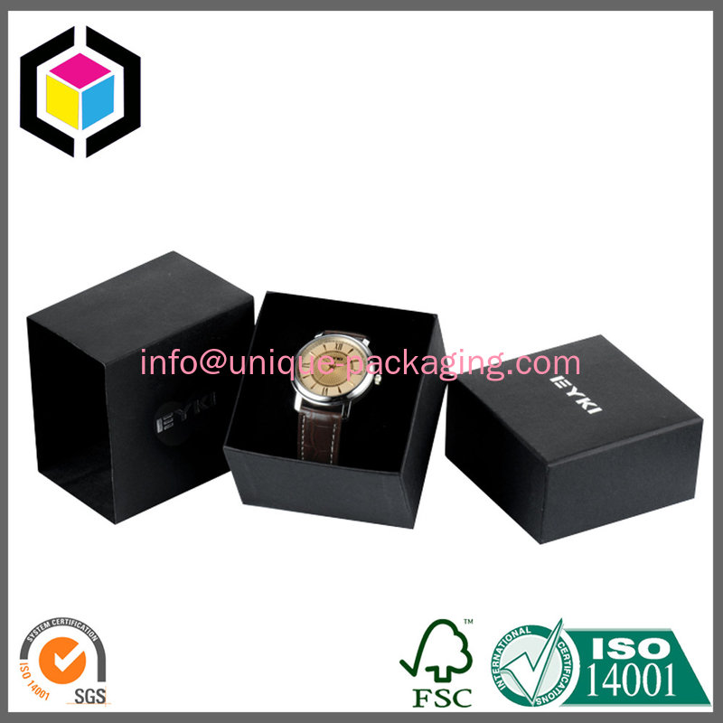 9x9x6cm Branded Kraft Paper Packaging Watch Box; Custom Logo Watch Gift Box