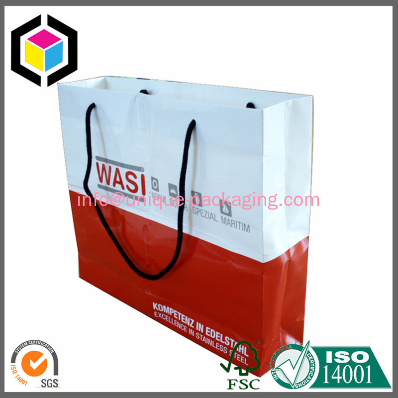 CMYK Full Color Printing Paper Gift Bag; Cotton Handle Paper Bag; Color Bag