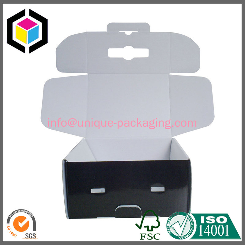 Black Color Custom Design Print Corrugated Packaging Box; Folding Corrugated Box