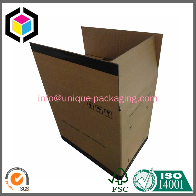 Large Size Double Wall Corrugated Shipping Box; Black Color Logo Shipping Box