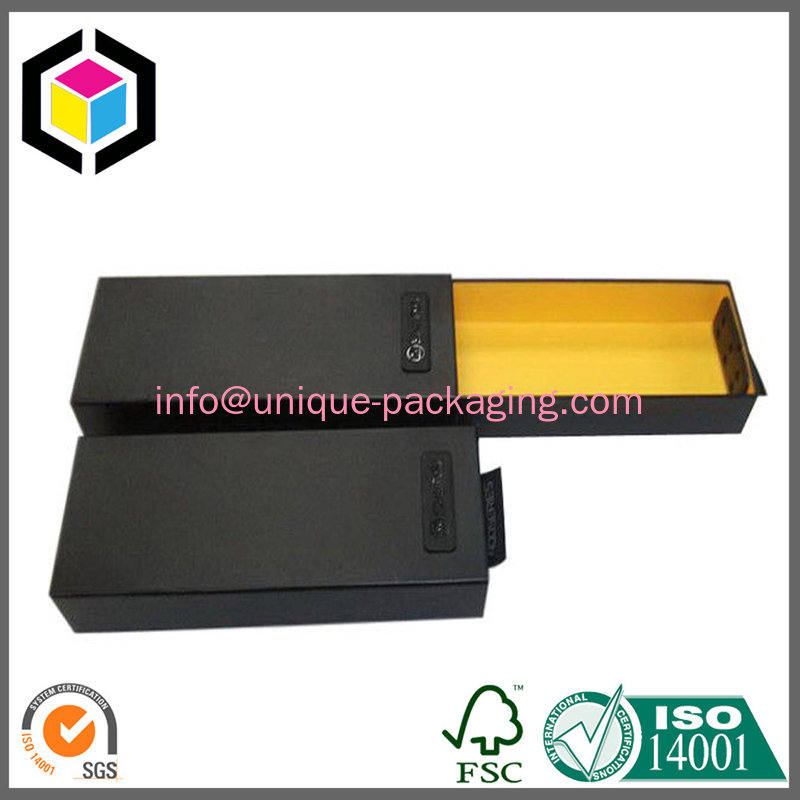 Rectangular Drawer Packaging Paper Box; Fancy Yellow Color Garment Gift Box