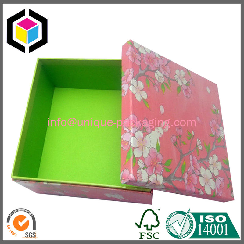 New Design 2016 Fashion Green Color Print Gift Box; Chipboard Paper Gift Box