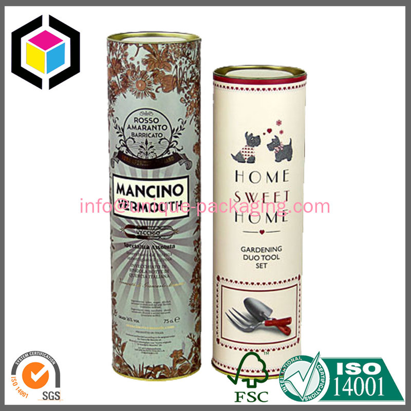 Paper Core Tube with Metal Cap; Matte Color Printing Luxury Paper Tube